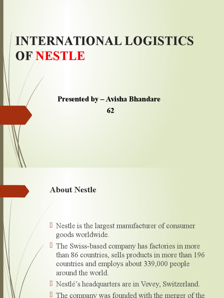 International Logistics of Nestle | PDF | Nestlé | Transport