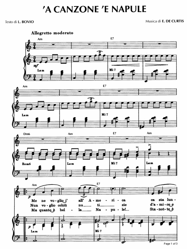 A Canzone 'E Napule | PDF