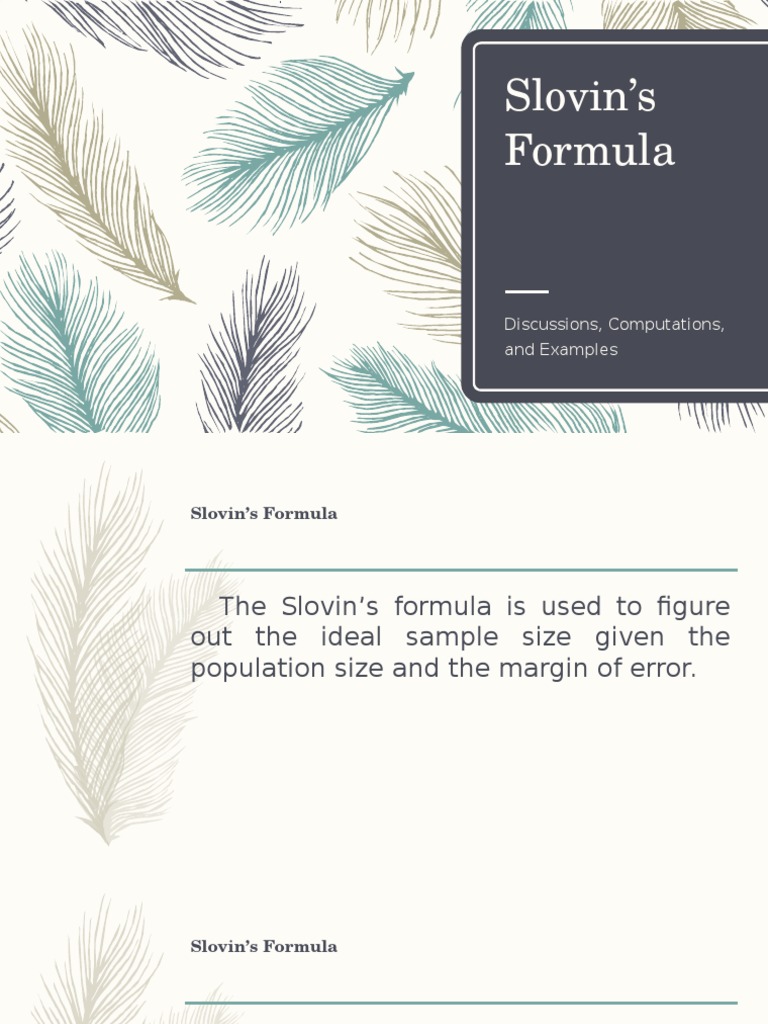 Slovin's Formula | PDF