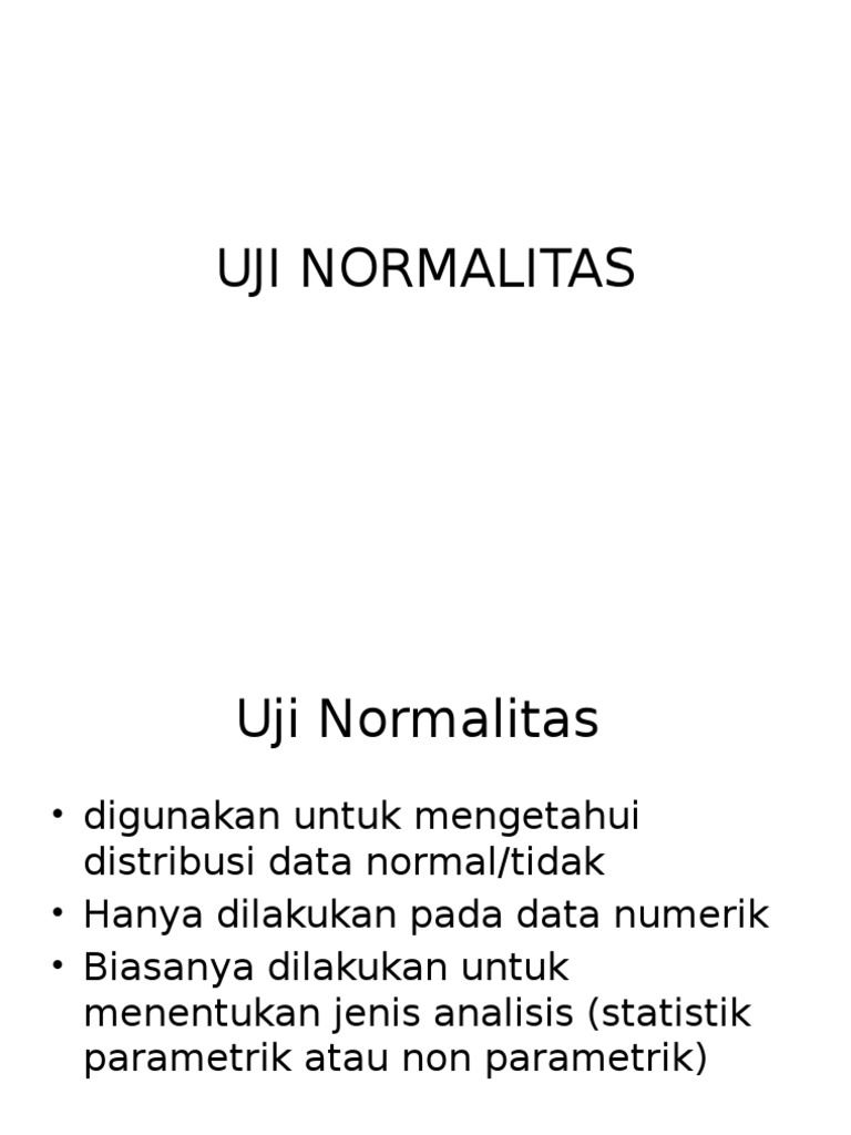 Uji Normalitas Data | PDF