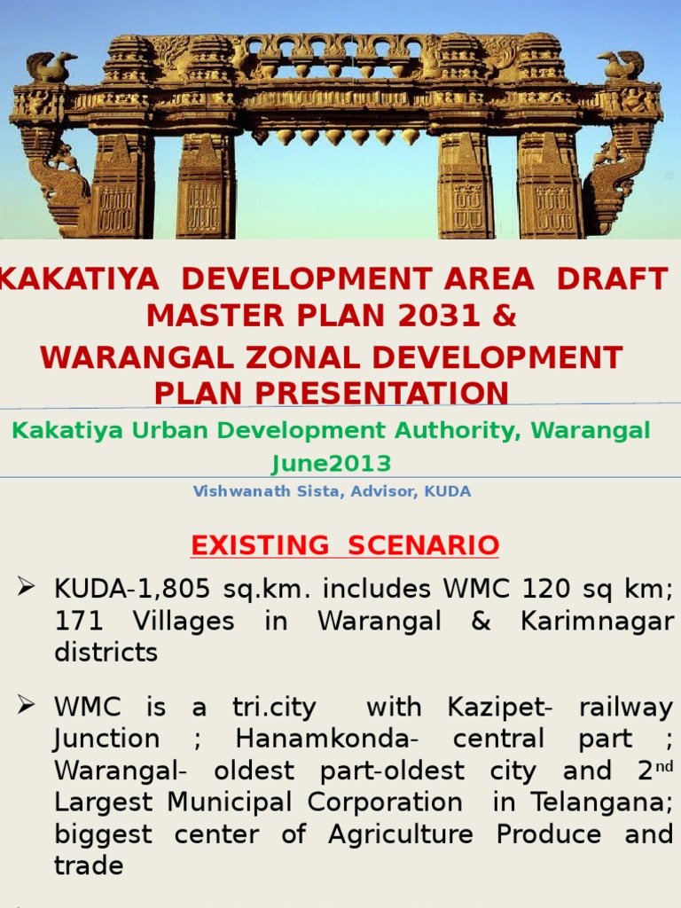Rationalised Master Plan & Zonal Dev. Plan For Kakatiya (Warangal) Dev ...