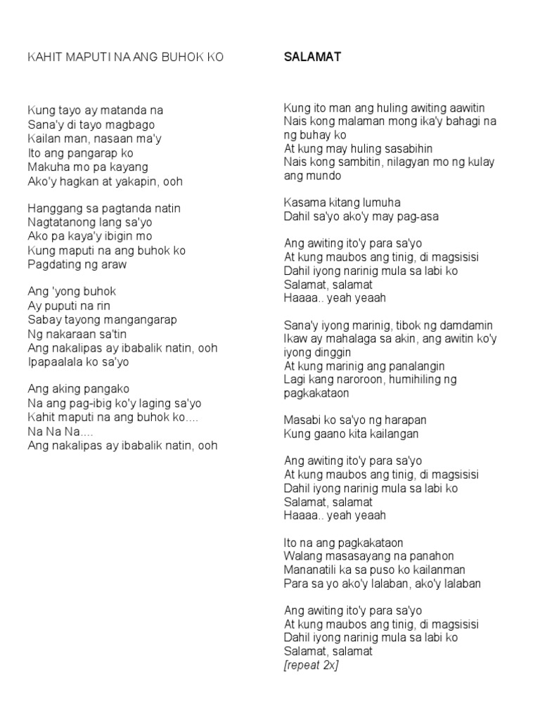 Kahit Maputi Na Ang Buhok Ko | PDF