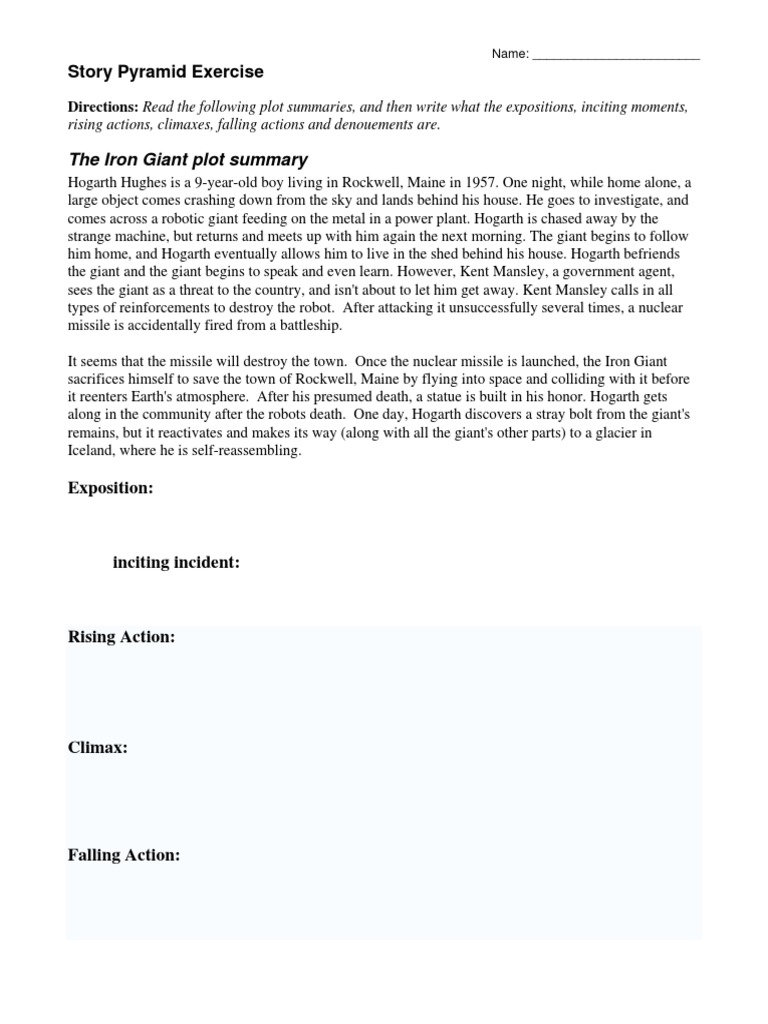 Story Pyramid Excercise PDF | PDF | Leisure