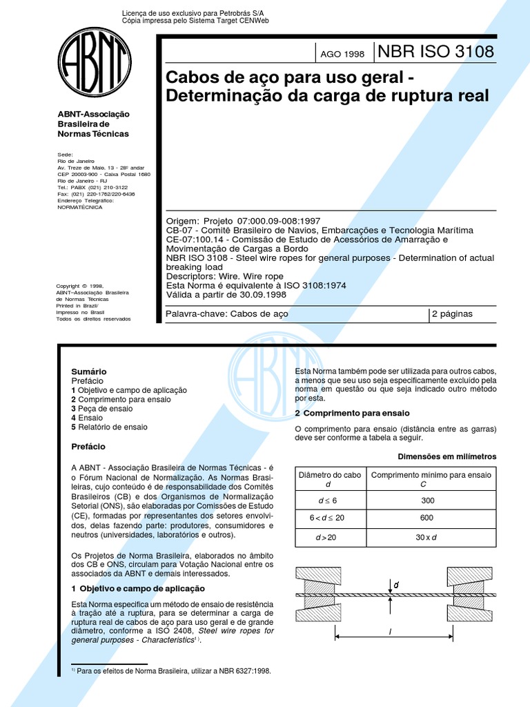 Abnt NBR Iso 3108 - Cabos-de-Aco-para-uso-Geral PDF | PDF | Fundição ...