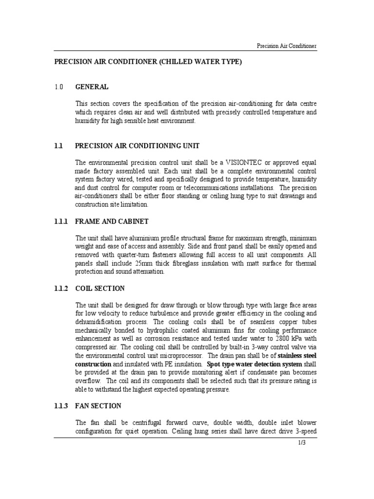 Precision Air Conditioning | PDF | Air Conditioning | Continuum Mechanics