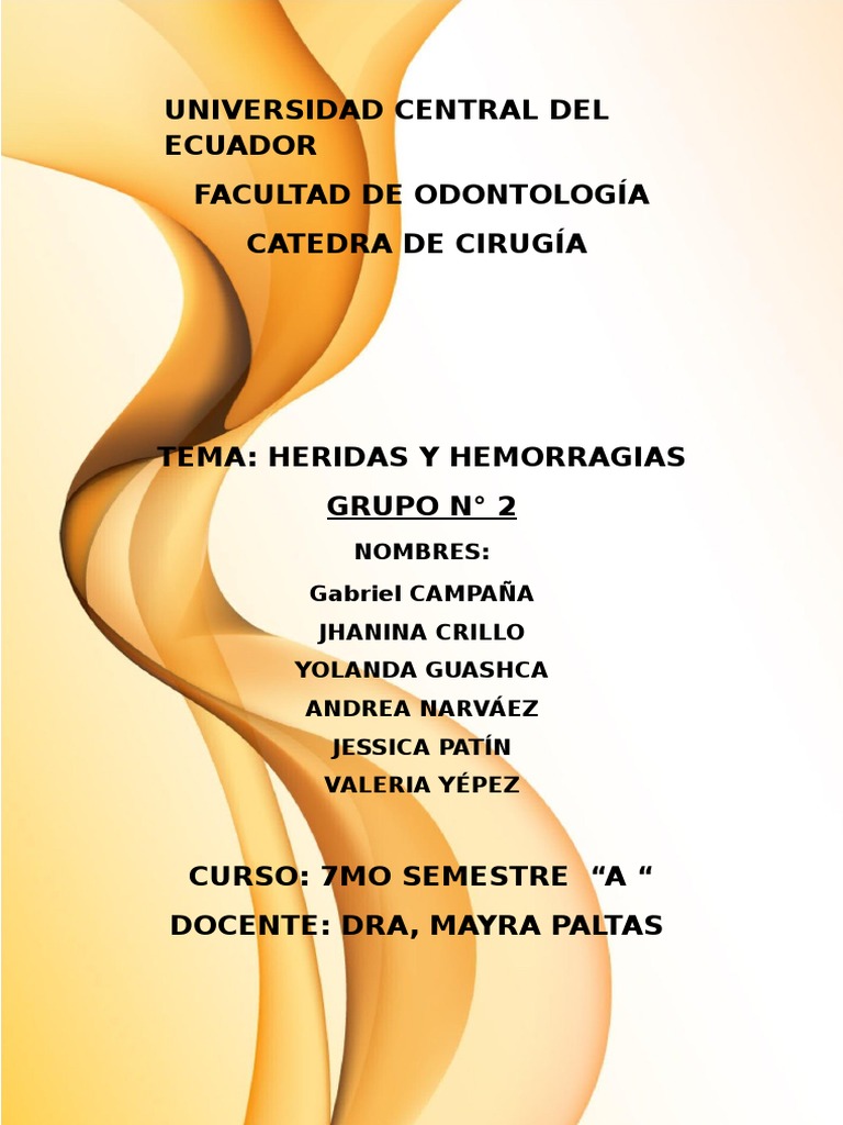 Heridas y Hemorragias | PDF | Herida | Quemar