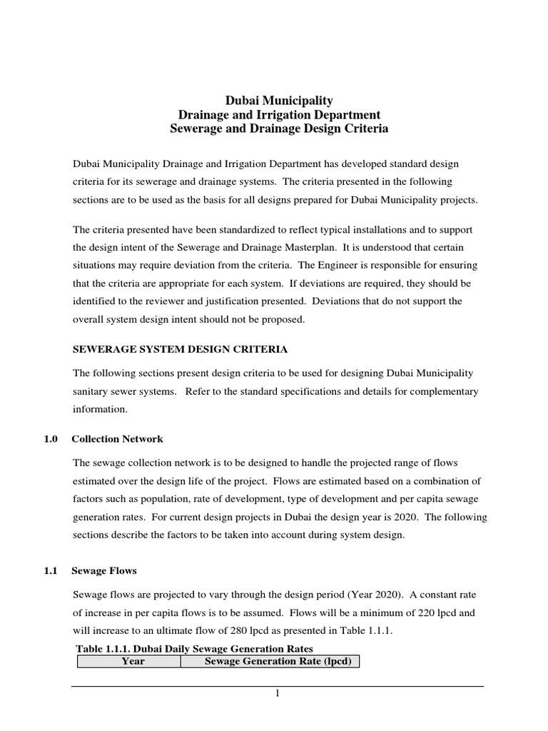 DM Design Criteria | PDF | Sanitary Sewer | Pumping Station