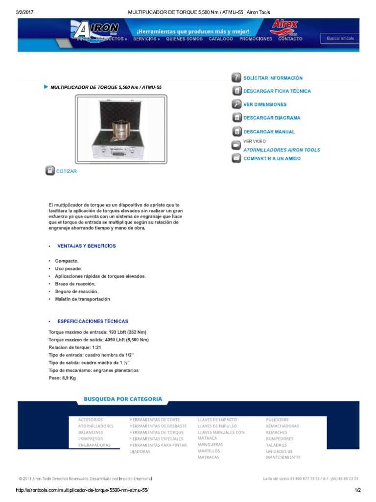 Multiplicador de Torque Airon Tools | PDF