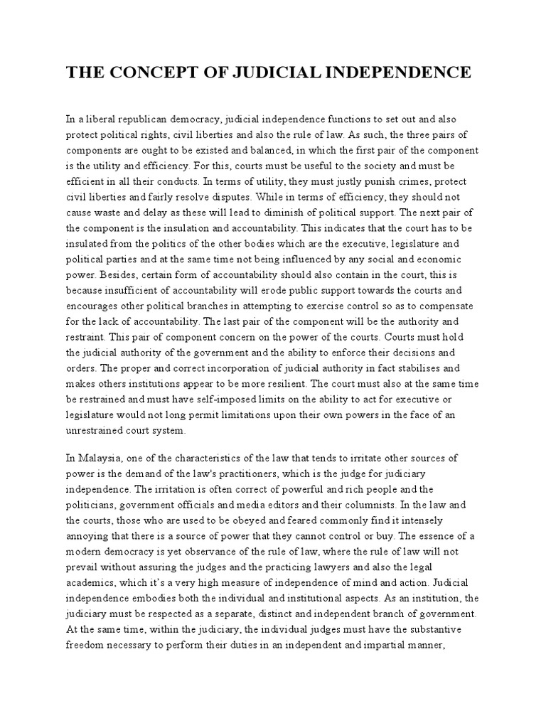 Understanding Judicial Independence | PDF | Judiciaries | Separation Of ...