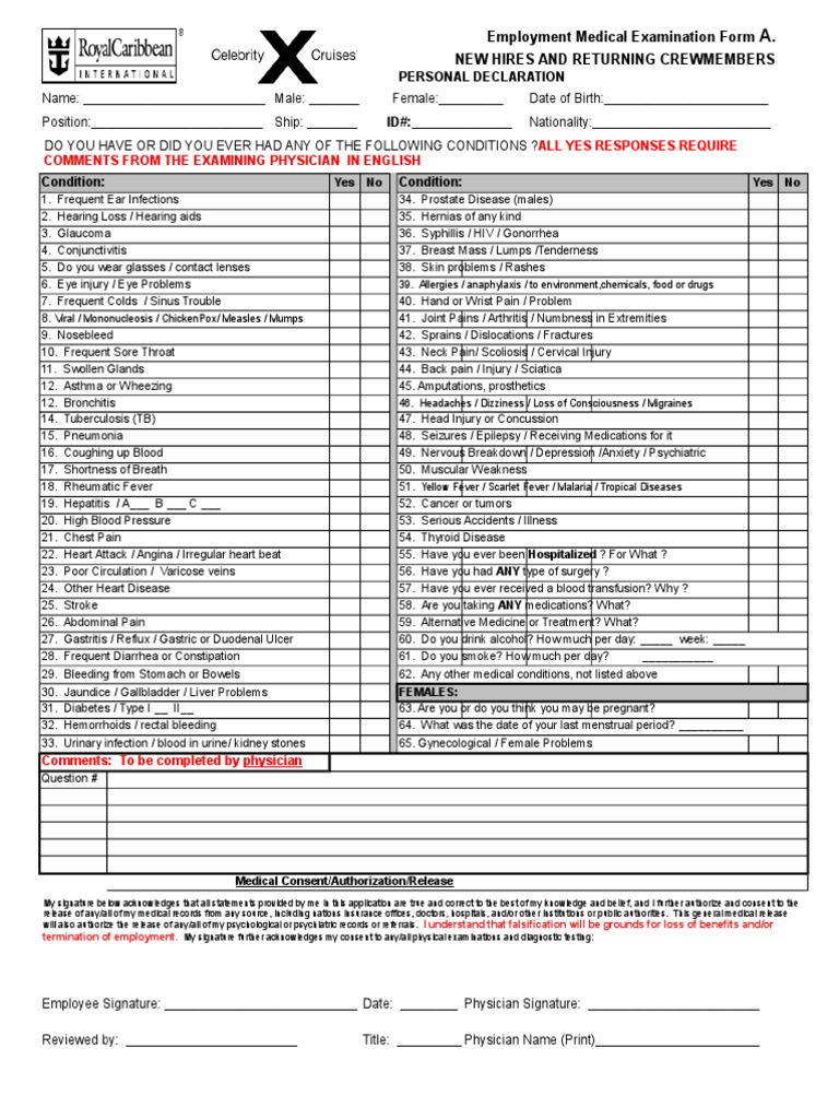 Medical Forms A&B | PDF