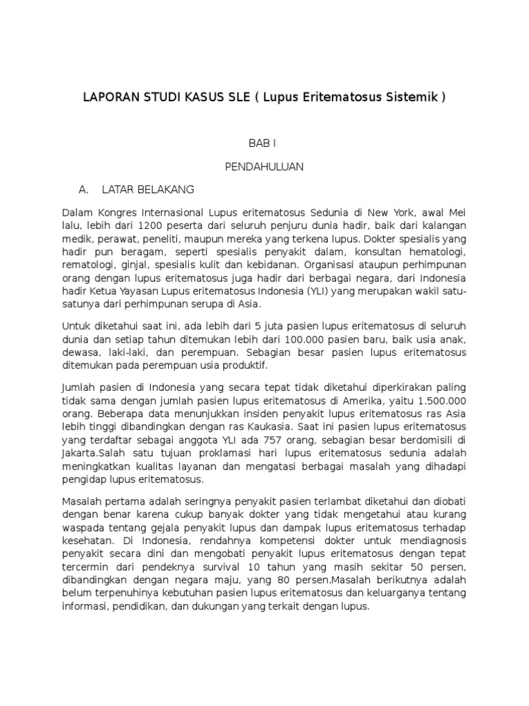 Laporan Studi Kasus Sle | PDF