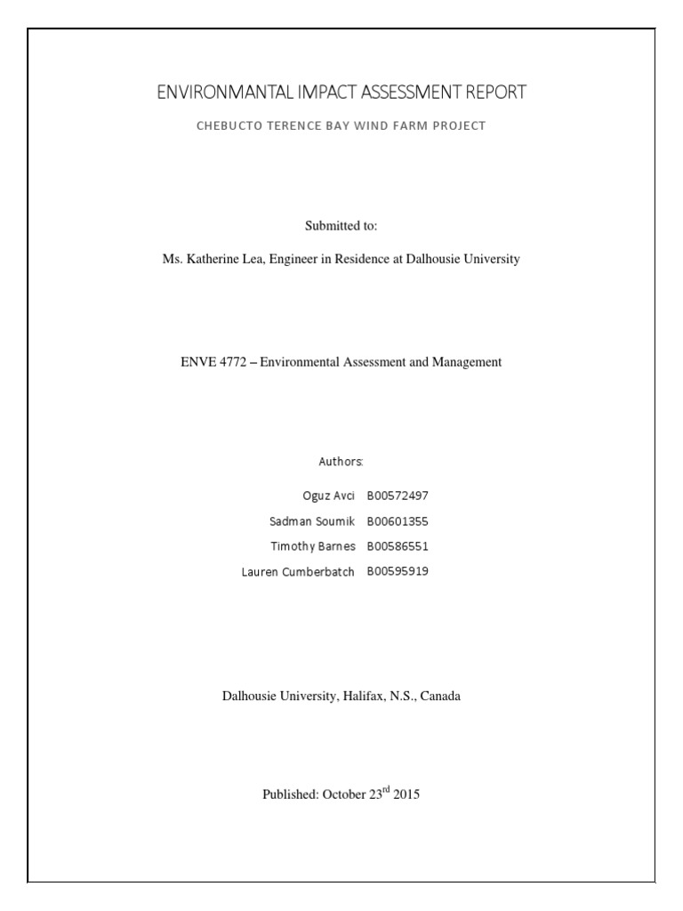 Environmental Impact Assessment Report | PDF | Wind Power ...