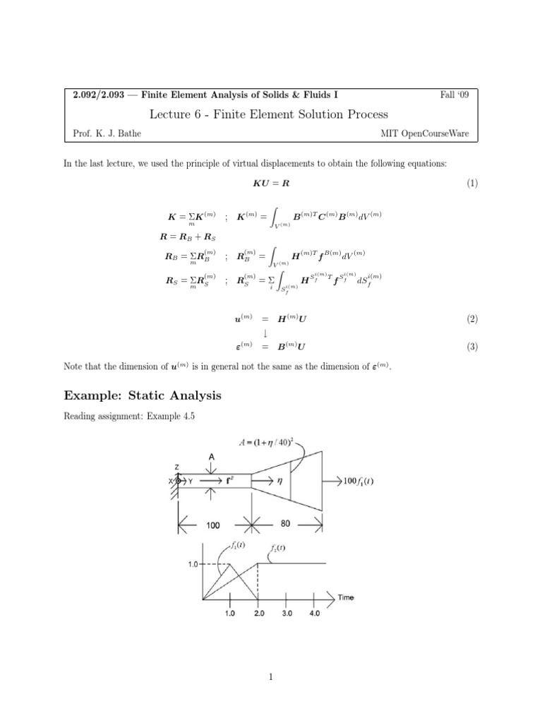 Lecture 6 - Finite Element Solution Process | PDF | Finite Element ...