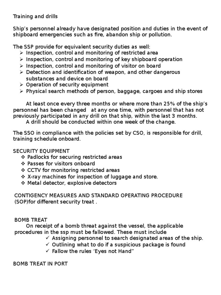 Training and Drills in Ship | PDF | Ships | Piracy