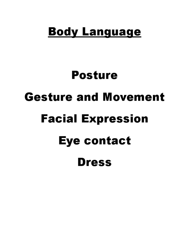 Body Language | PDF