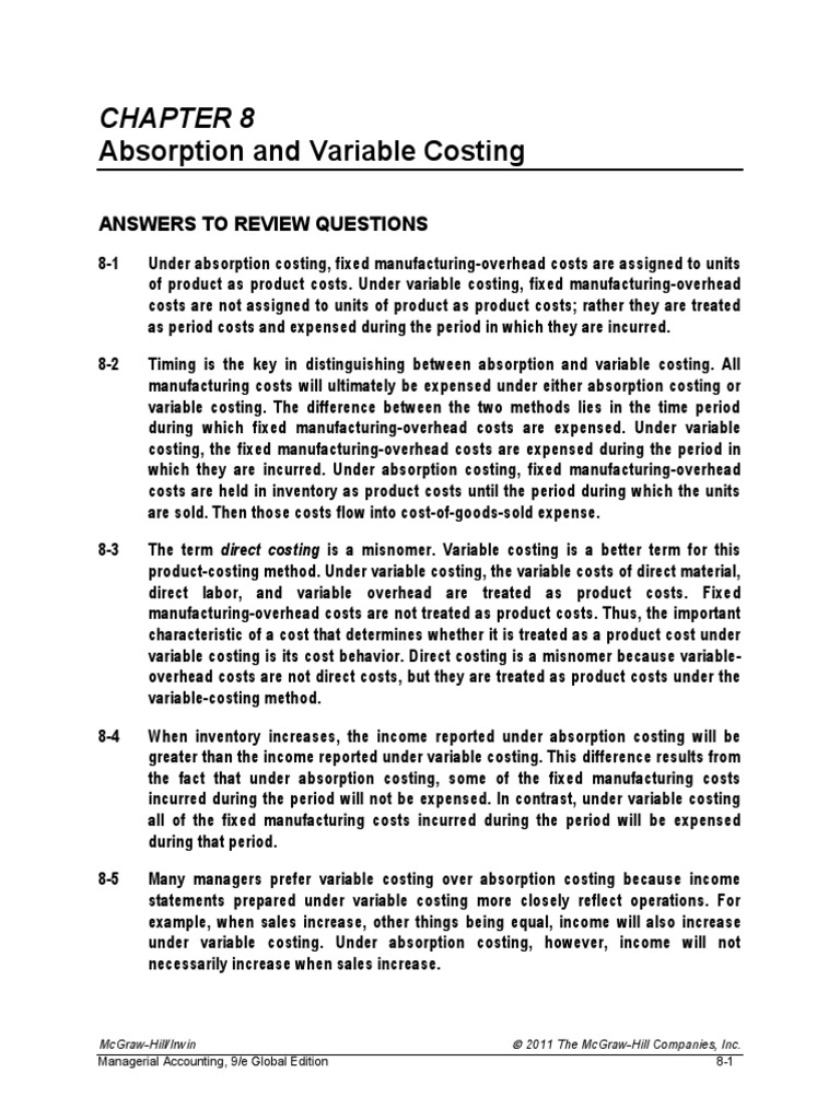 9.hilton 9E Global Edition Solutions Manual Chapter08 (Exercise+problem) PDF | PDF | Inventory ...