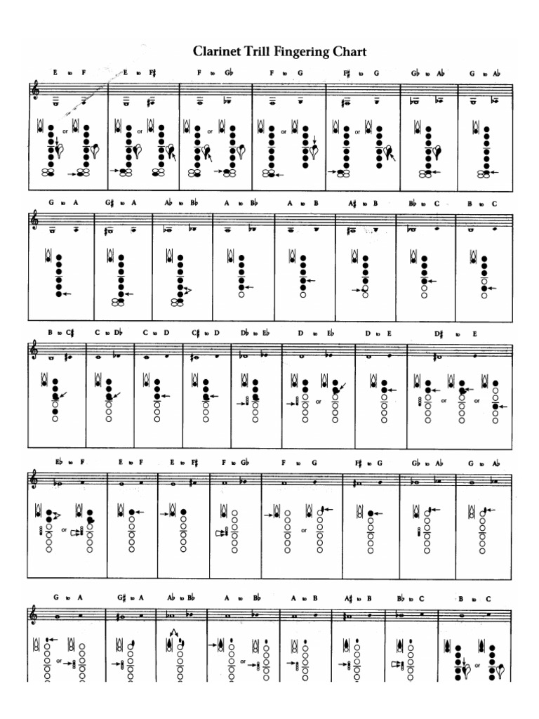 Clarinet Trill Fingerings 3 0 | PDF
