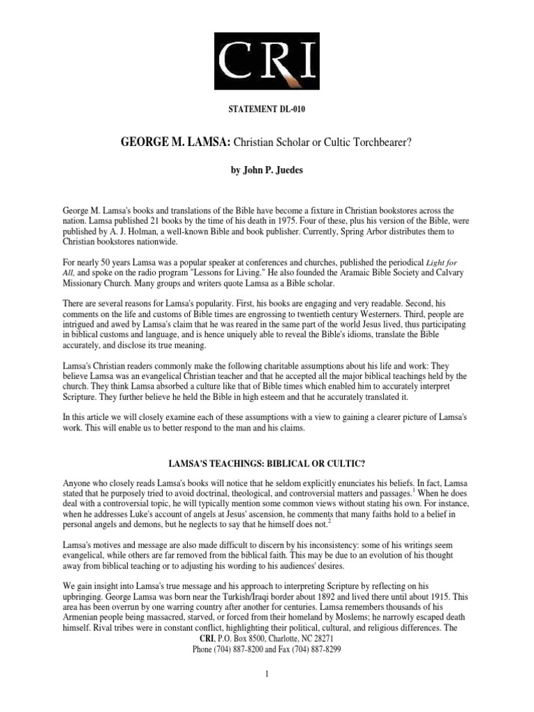 Lamsa Bible | PDF | Septuagint | Bible