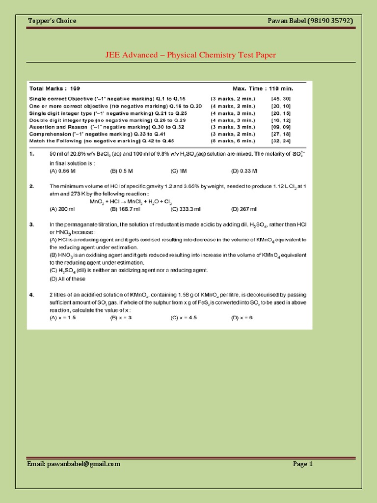 JEE Advanced DPP | PDF