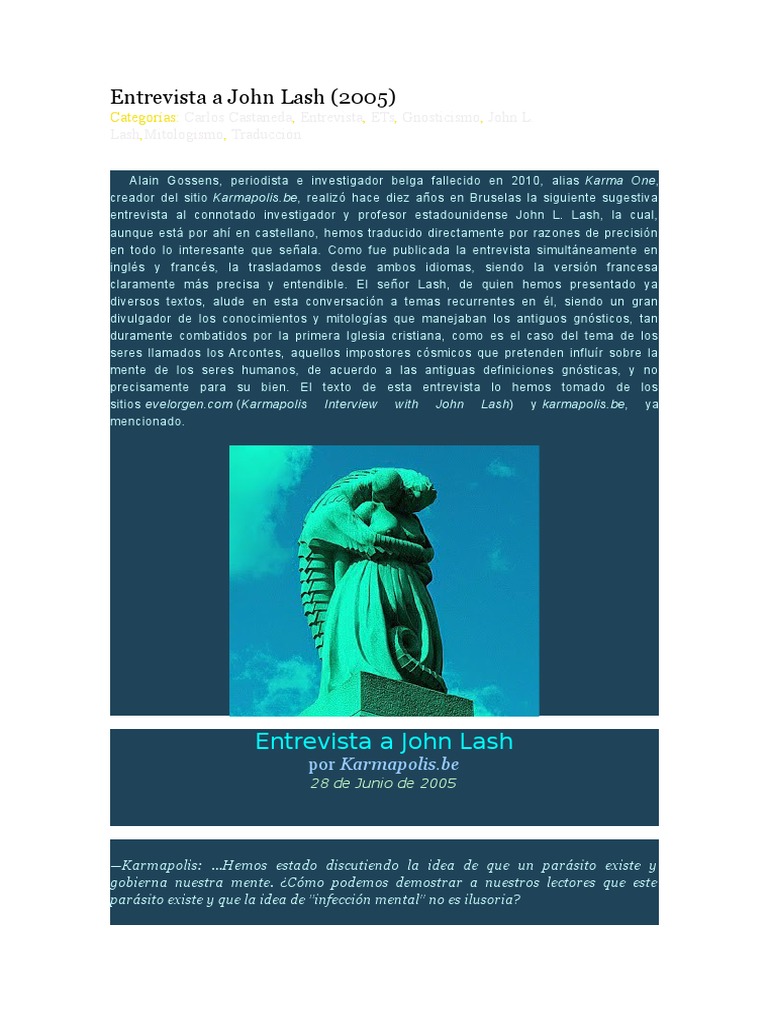 Entrevista a John Lash sobre Arcontes | PDF | Jesús | Chamanismo
