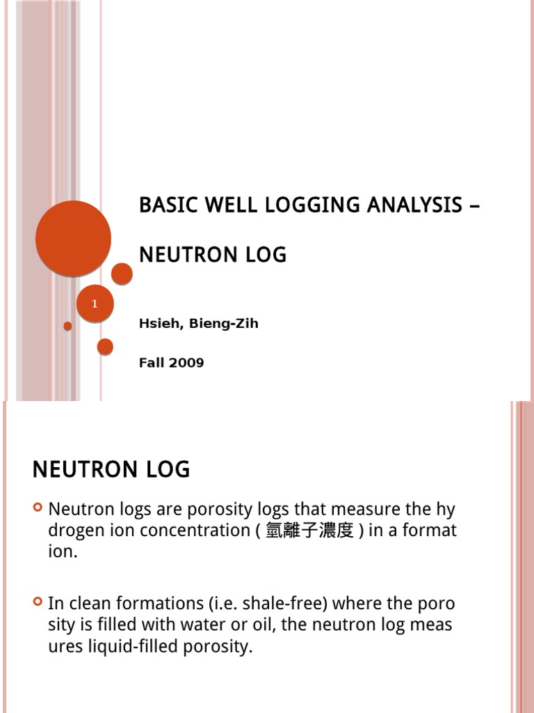 Basic Well Logging Analysis - 8 (Neutron Log) | PDF | Porosity | Neutron