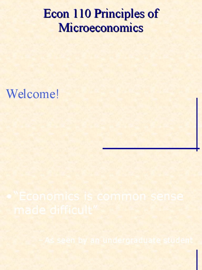 Econ 110 Principles of Microeconomics | PDF | Market (Economics ...