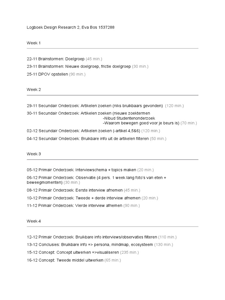 Logboek Onderzoek DR Blok 2 | PDF