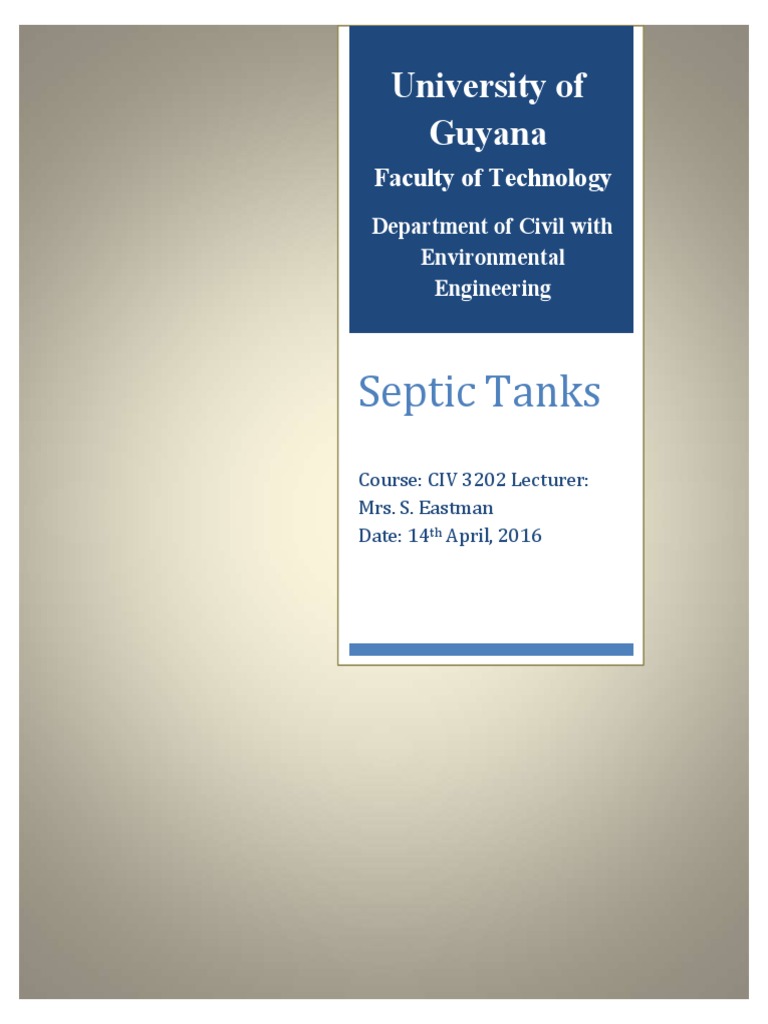 Septic Tank Design | Download Free PDF | Sewage Treatment | Septic Tank