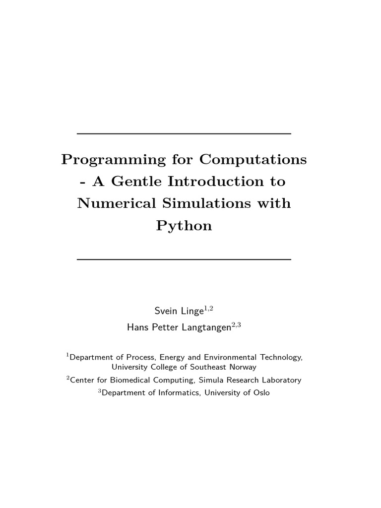 Programming For Computations - Python | PDF | Numerical Analysis ... Programming For Computations - Python | PDF | Numerical Analysis ...