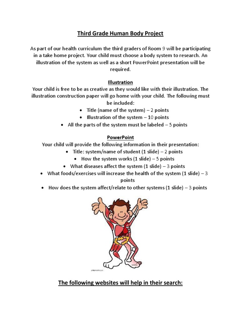 Third Grade Human Body Project | PDF