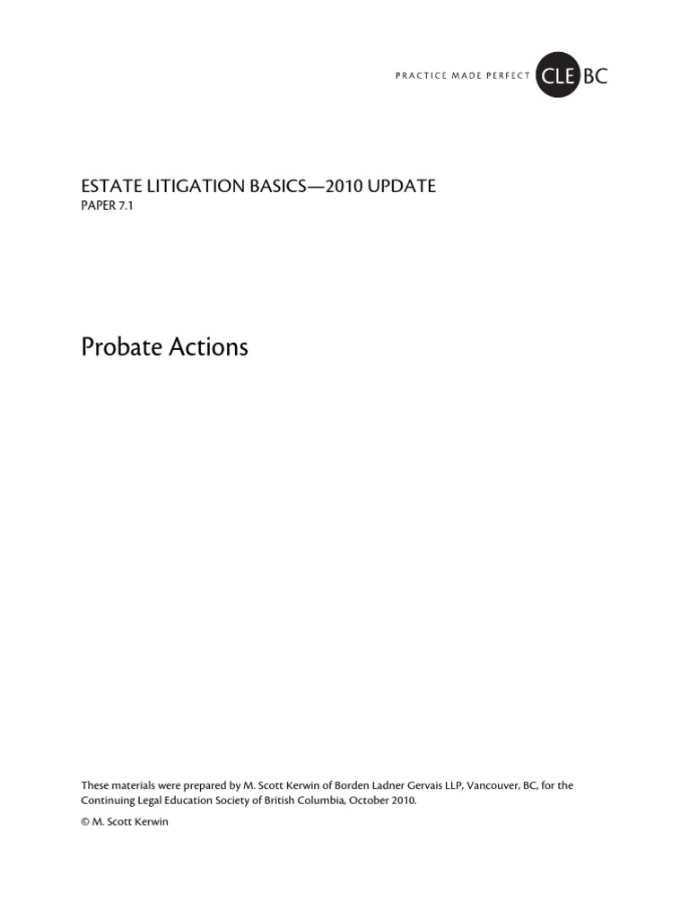 Probate Action of Estate Litigation | PDF | Probate | Will And Testament