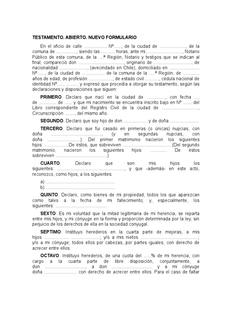 Testamento Abierto 2 | Voluntad y testamento | Herencia