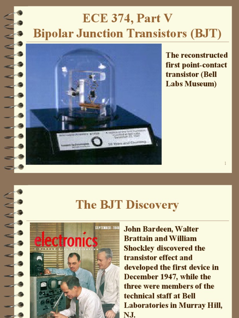 ECE 374, Part V Bipolar Junction Transistors (BJT) : The Reconstructed ...