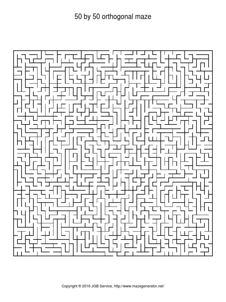 50 by 50 Orthogonal Maze | PDF