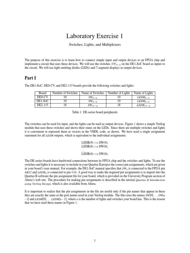 Lab1 Vhdl Pdf Vhdl Field Programmable Gate Array