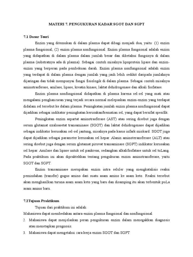 Praktikum Sgot SGPT | PDF