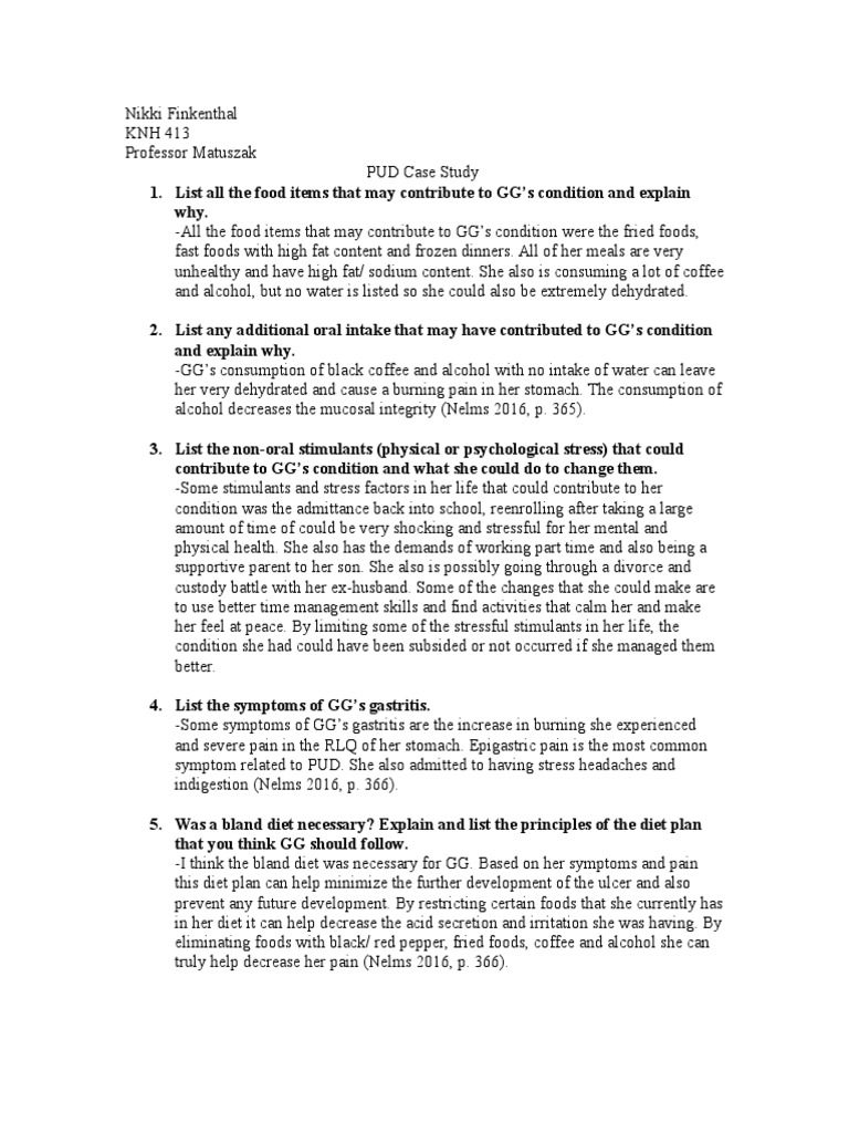 Pud Case Study | PDF | Peptic Ulcer | Stomach