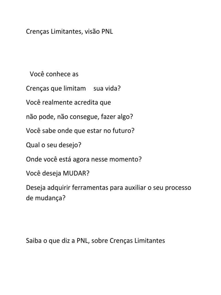 Sistema de Crencas 2 | PDF | Humano | Mente