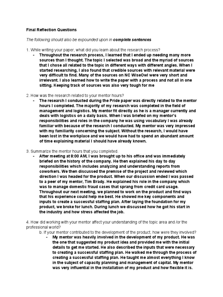 The Following Should Also Be Expounded Upon In: Complete Sentences ...