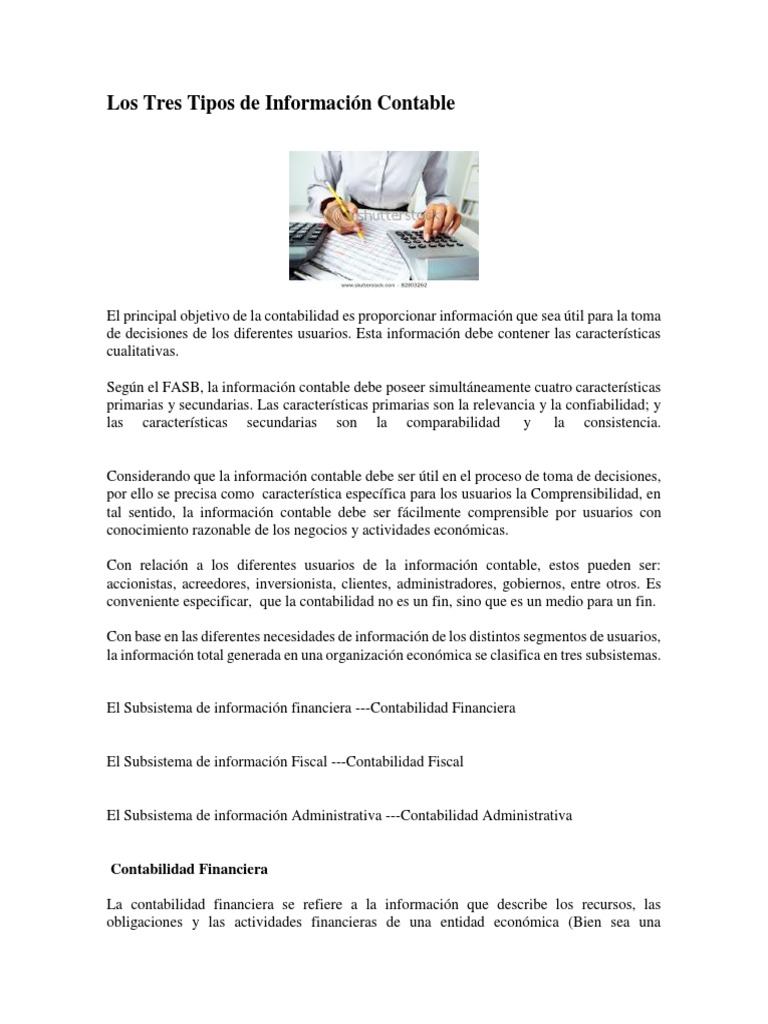Los Tres Tipos de Información Contable | PDF | normas internacionales ...