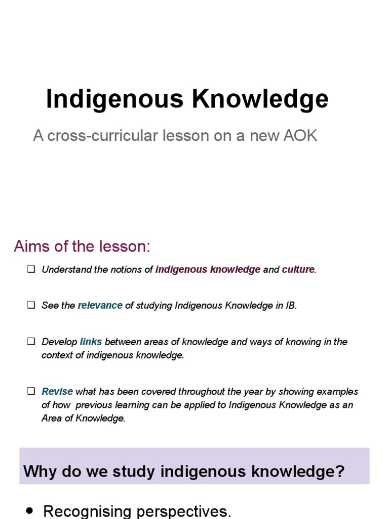 Indigenous Knowledge - Part A | PDF | Indigenous Peoples | Ethnic Groups