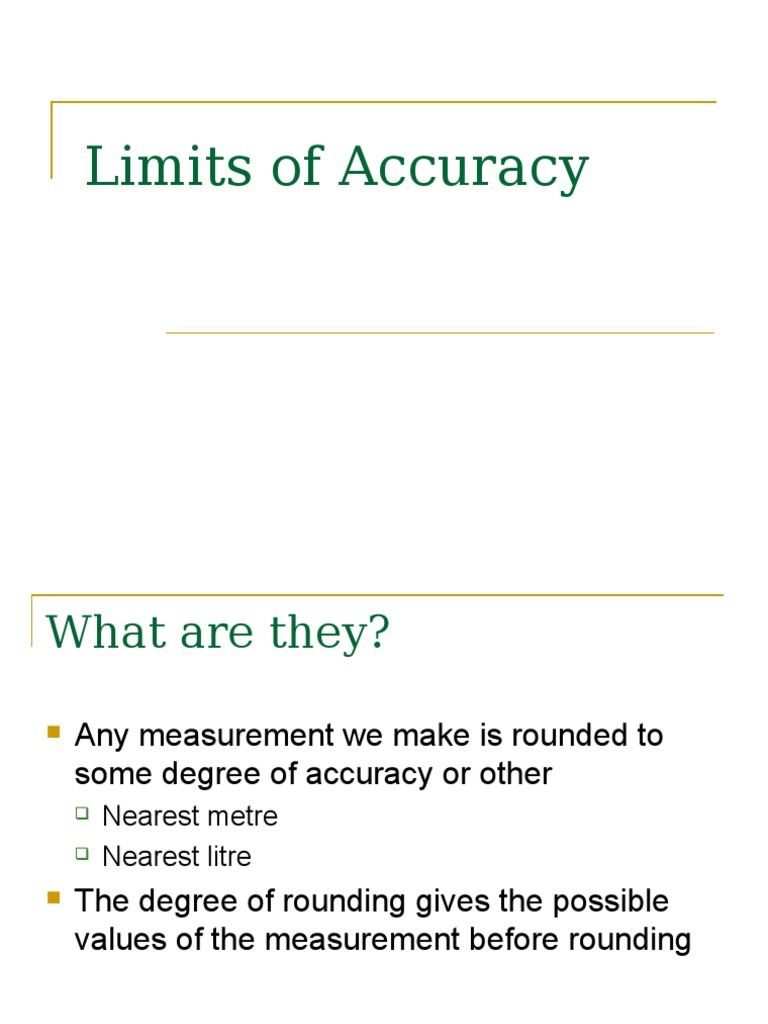Limits of Accuracy | PDF