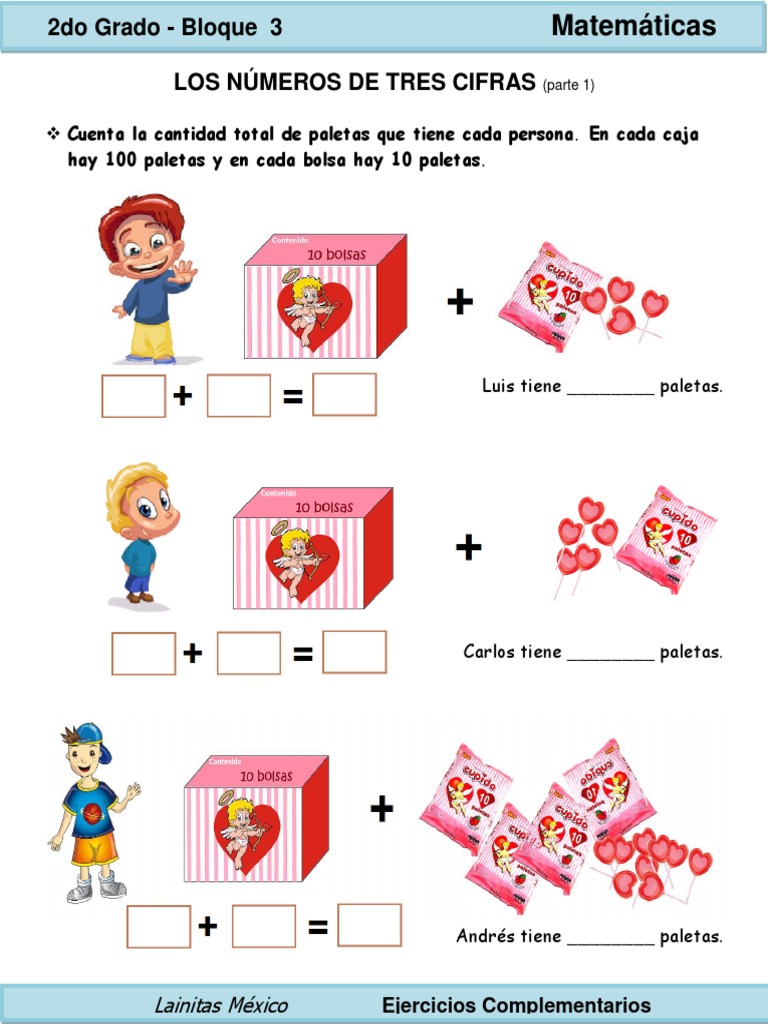 2do Grado - Matemáticas - Los Números de Tres Cifras | PDF