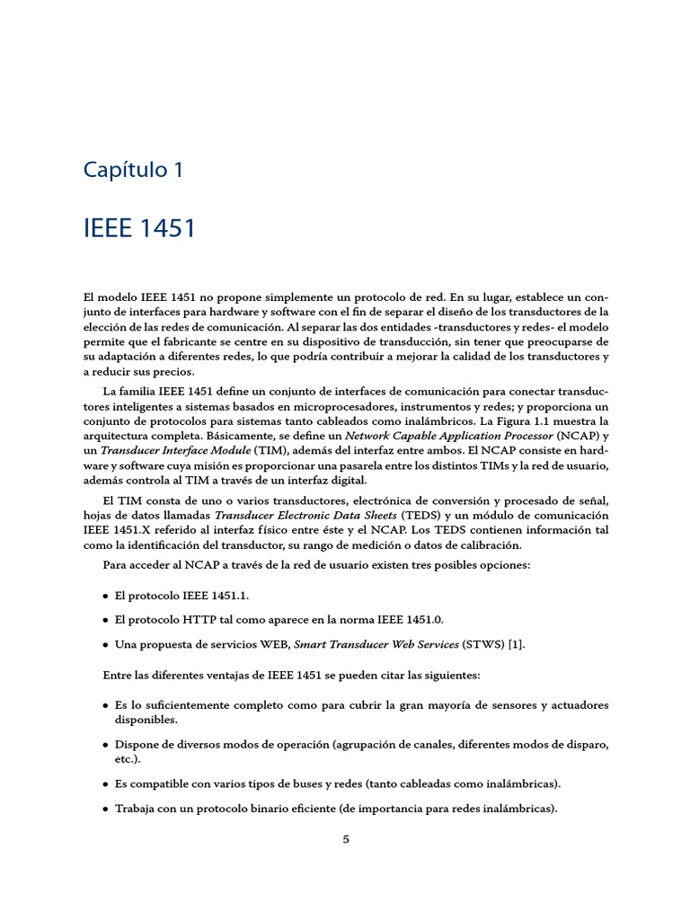 IEEE 1451 Transductores PDF | PDF | Protocolos de comunicaciones | Red de computadoras