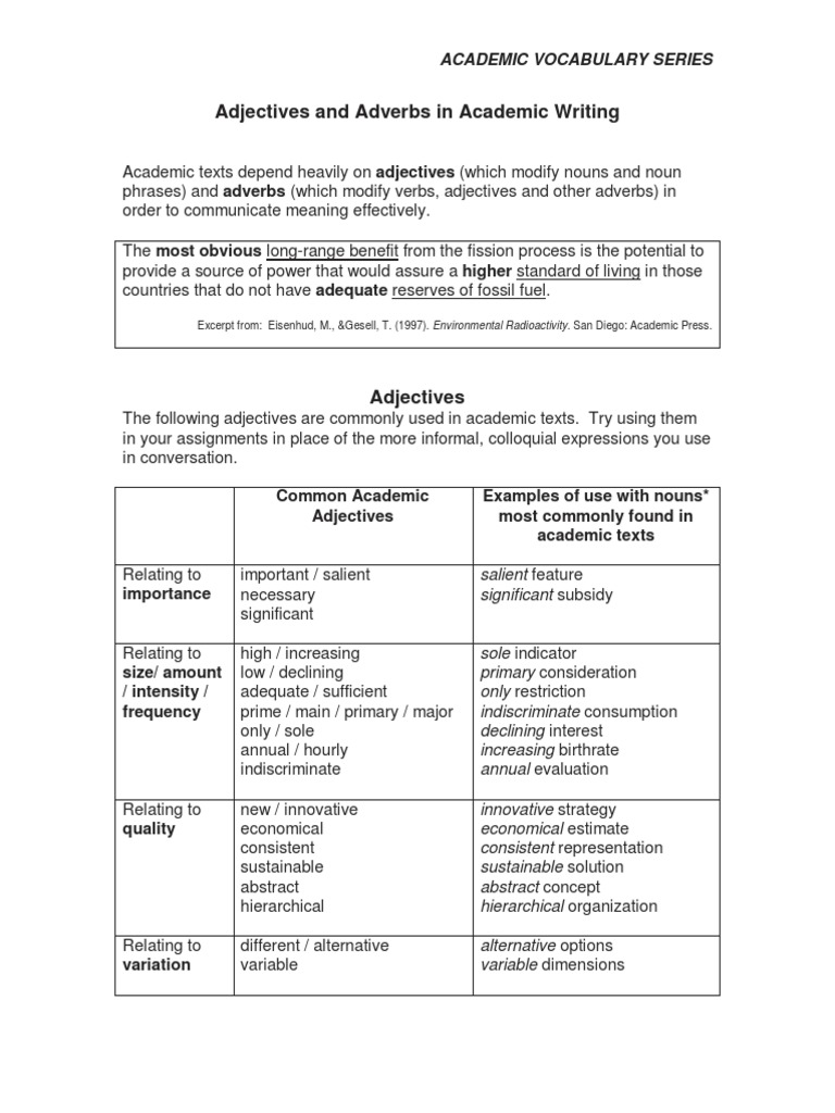 Academic.pdf | Adjective | Adverb