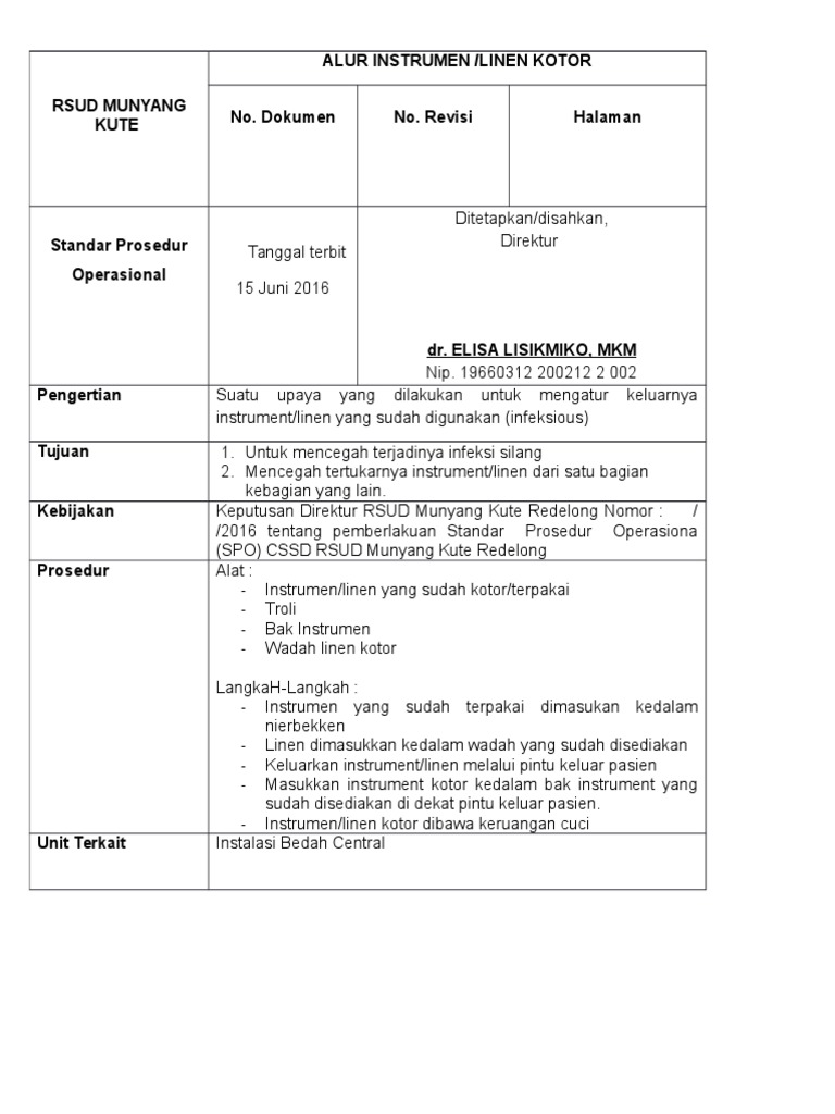 SPO CSSD (Alur Kotor Dan Bersih) | PDF