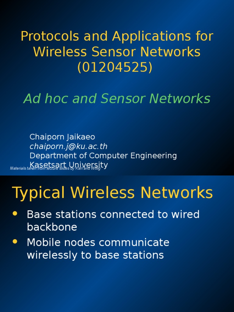 Protocols and Applications For Wireless Sensor Networks (01204525) | Download Free PDF ...