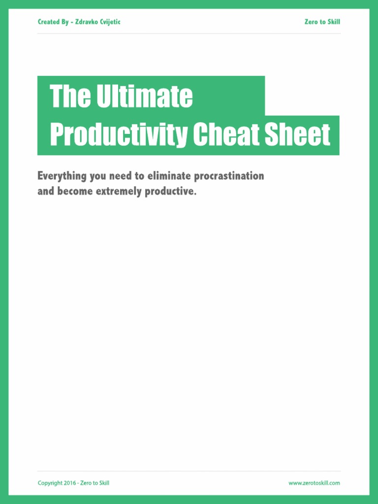 The Ultimate Productivity Cheat Sheet | PDF | Attention | Time