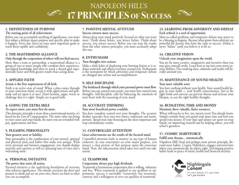 17 Principles PDF | PDF | Thought | Goal