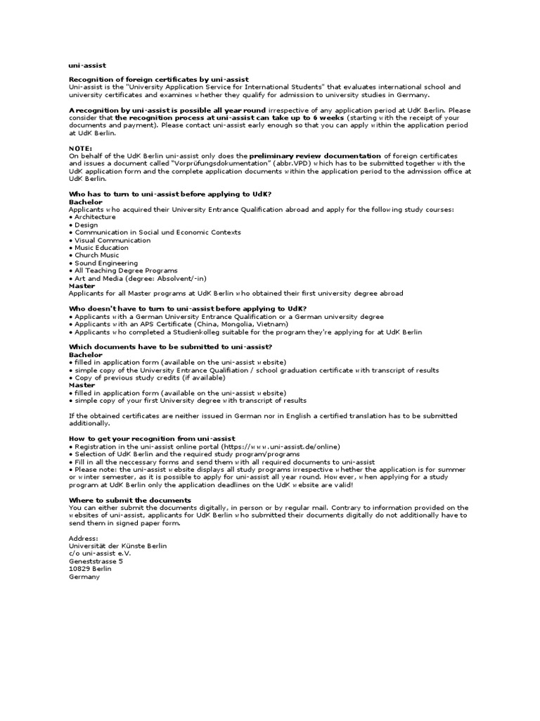 Guide to Using Uni-Assist for International Applicants Seeking ...